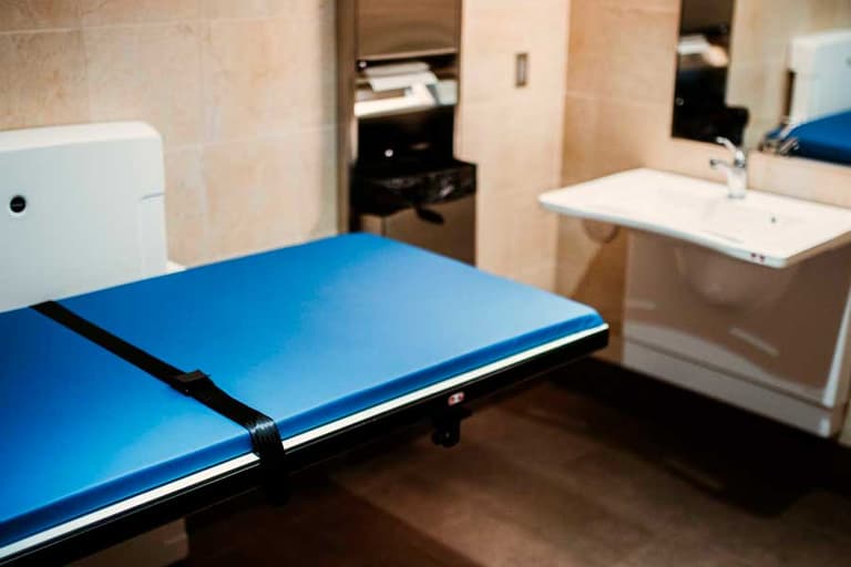 Adult shower and changing table – the accessible bathroom solution
